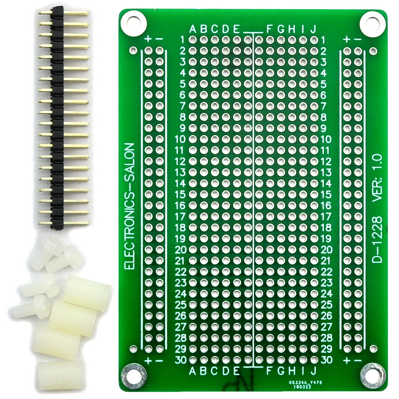 ELECTRONICS-SALON Solderable Breadboard Proto Board PCB DIY Kit for ...